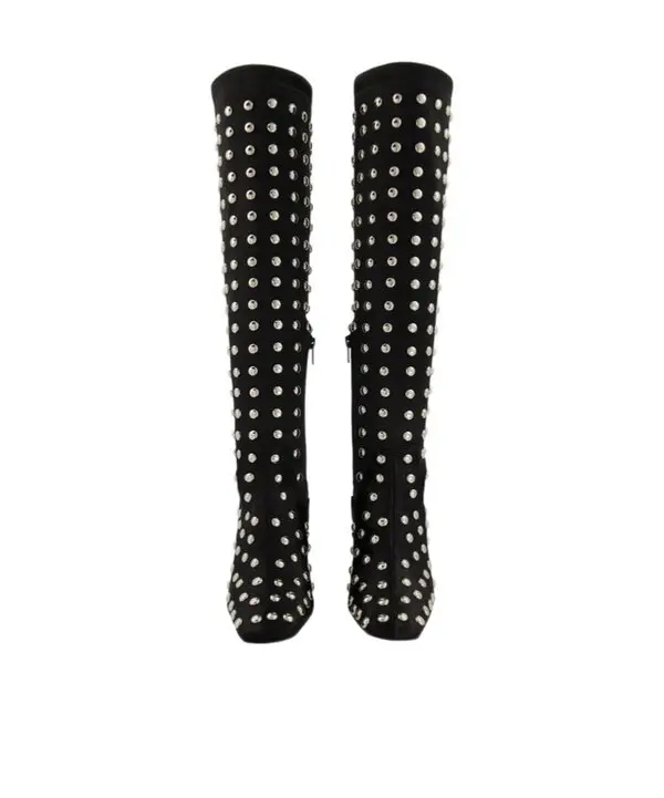 Coperni Embellished Knee-high Boots - Black/silver