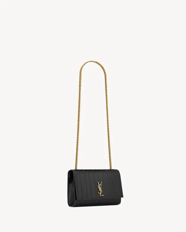 Saint Laurent Flap Shoulder Bag With Chain Strap - Black