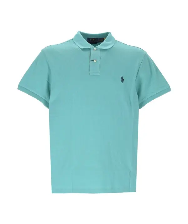 Polo Ralph Lauren Logo Embroidered Short-sleeved Polo Shirt - Turquoise