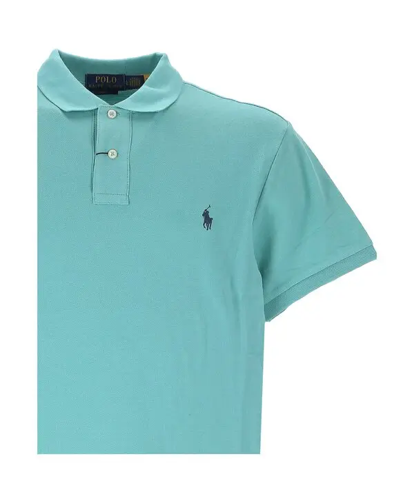 Polo Ralph Lauren Logo Embroidered Short-sleeved Polo Shirt - Turquoise