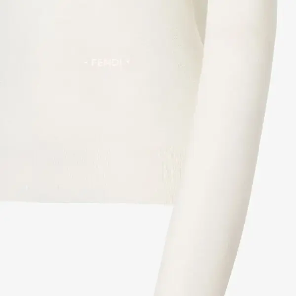 Fendi Slim Fit Jumper With Embroidered Logo And Contrast Stitching