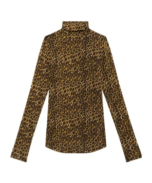 Isabel Marant Étoile Joyela Leopard Print Turtleneck Top