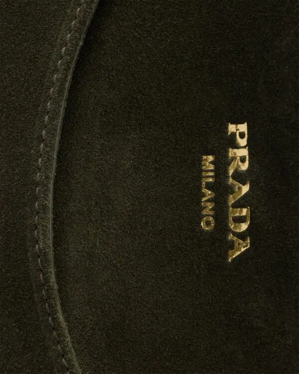 Prada Carry Mini Suede Handbag - Forest