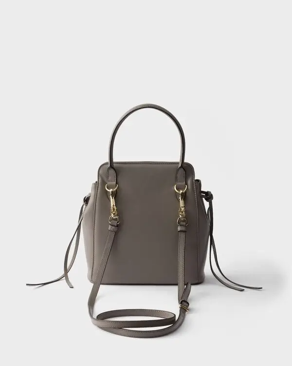 Prada Carry Mini Leather Handbag - Clay