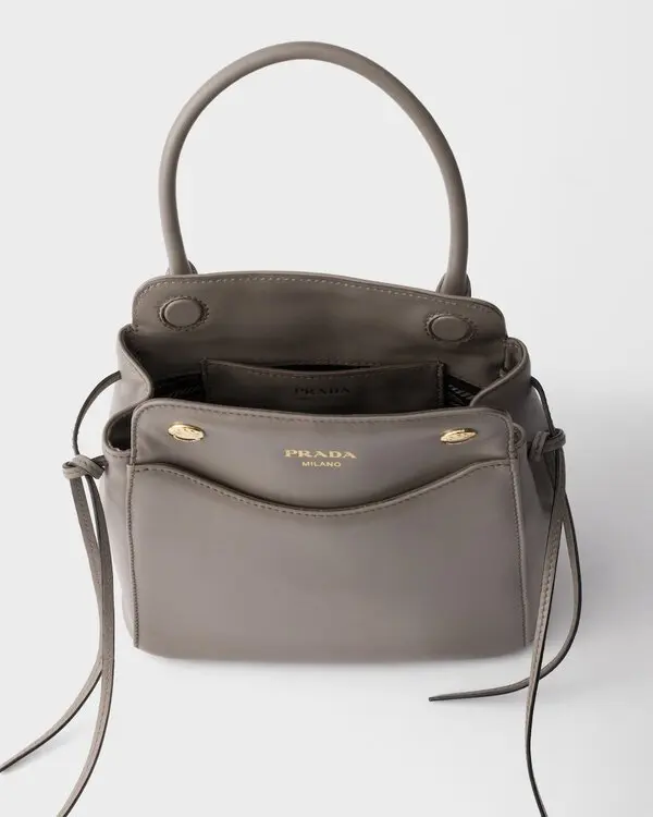 Prada Carry Mini Leather Handbag - Clay
