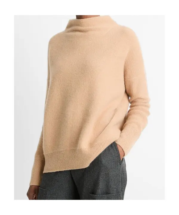 Vince Funnel Neck Jumper - Camel