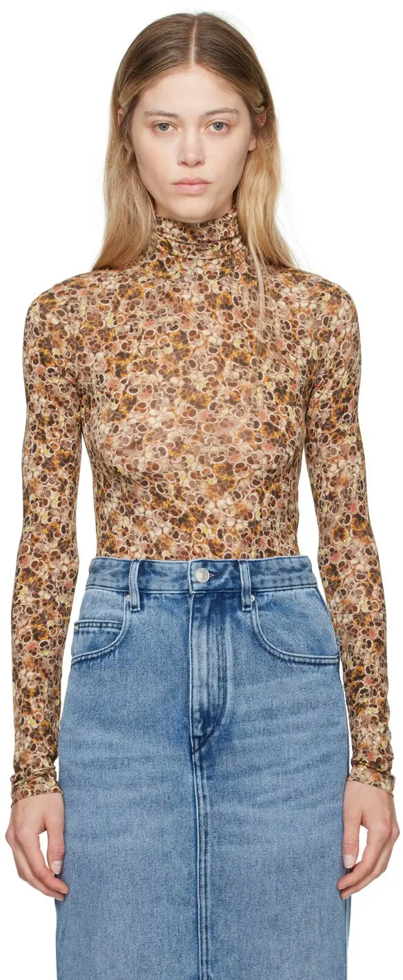 Isabel Marant Étoile Multicolored Printed Knitted High Neck Top