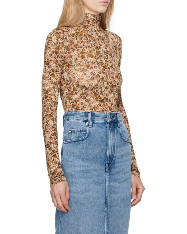 Isabel Marant Étoile Multicolored Printed Knitted High Neck Top