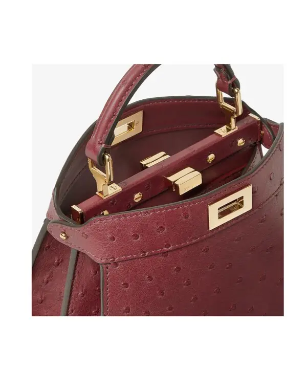 Fendi Peekaboo Iseeu Petite Dark Ostrich Bag