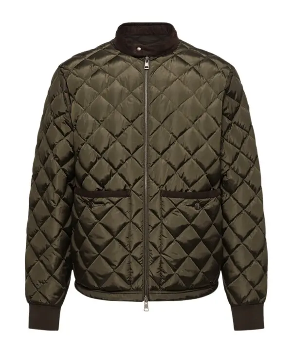 Moncler Quilted Down Jacket With Logo Patch