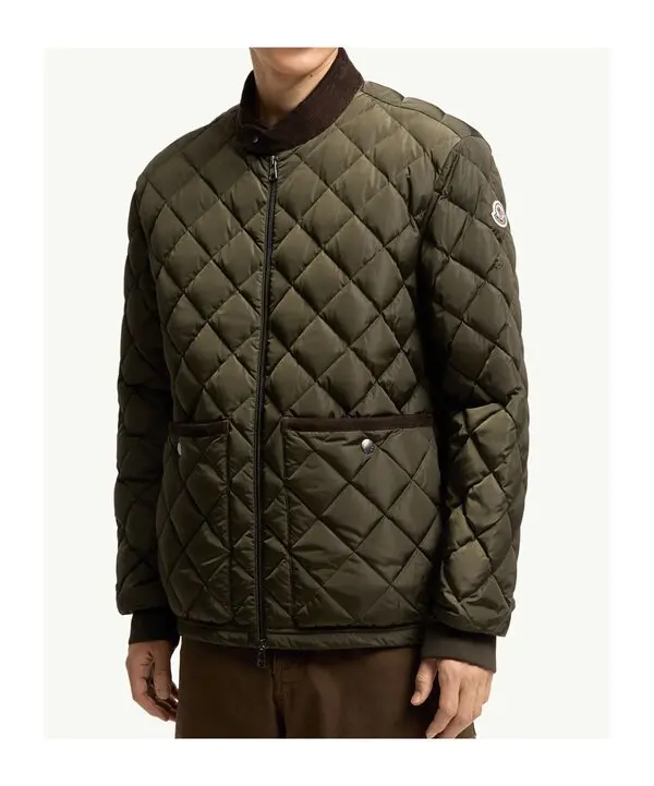 Moncler Quilted Down Jacket With Logo Patch