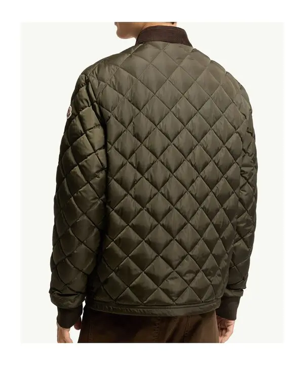 Moncler Quilted Down Jacket With Logo Patch