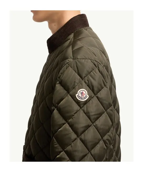 Moncler Quilted Down Jacket With Logo Patch