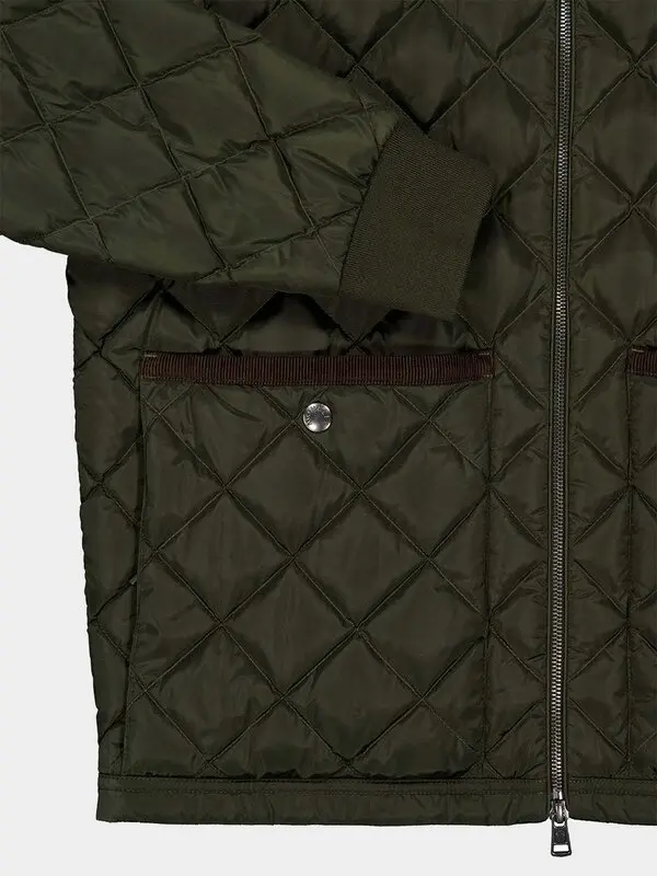 Moncler Quilted Down Jacket With Logo Patch