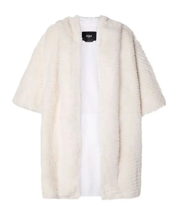 Fendi Mink Travel Poncho - White