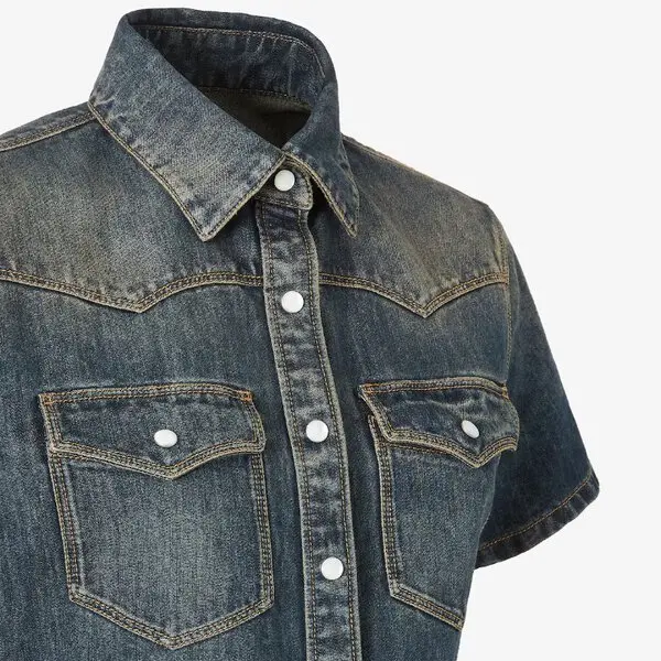 Fendi Washed Denim Short Dress