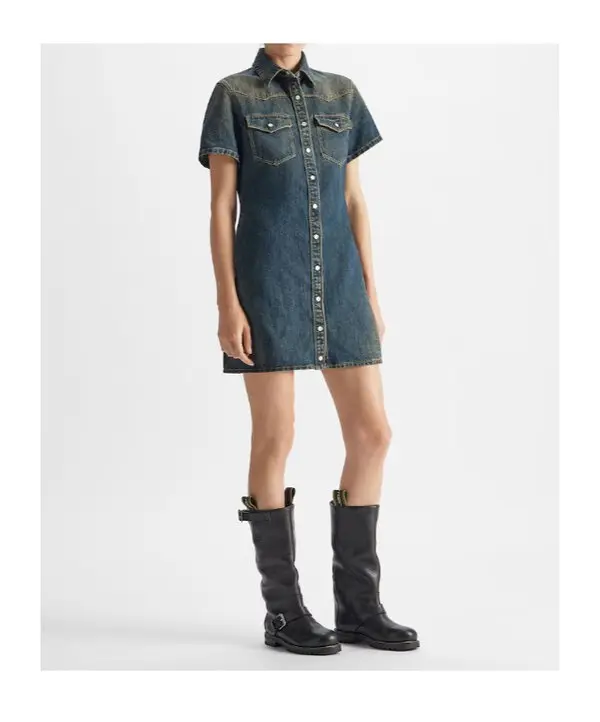 Fendi Washed Denim Short Dress