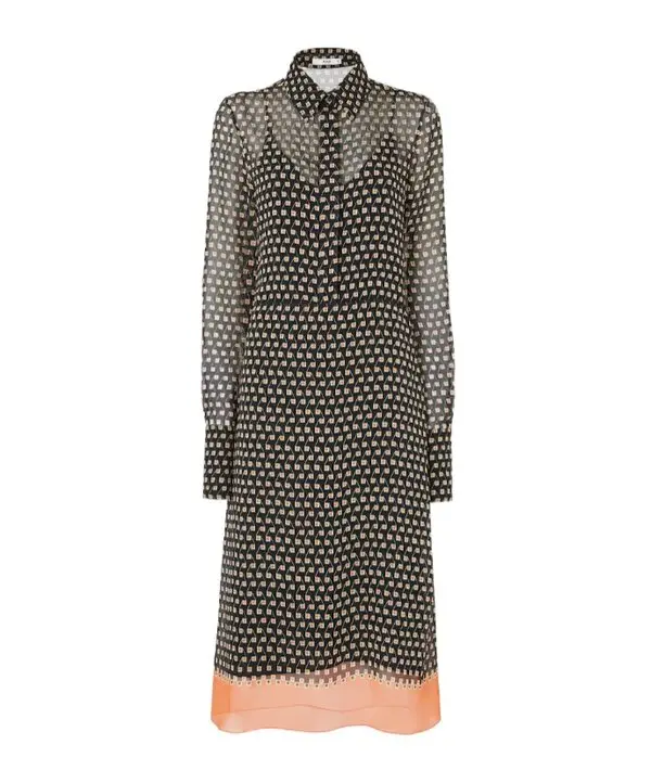 Fendi Printed Silk Dress - Black
