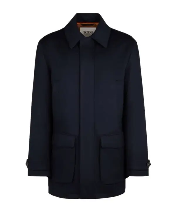 TOD'S Leather Base Collar Coat