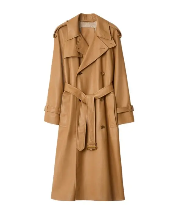 Burberry Long Leather Trench Coat