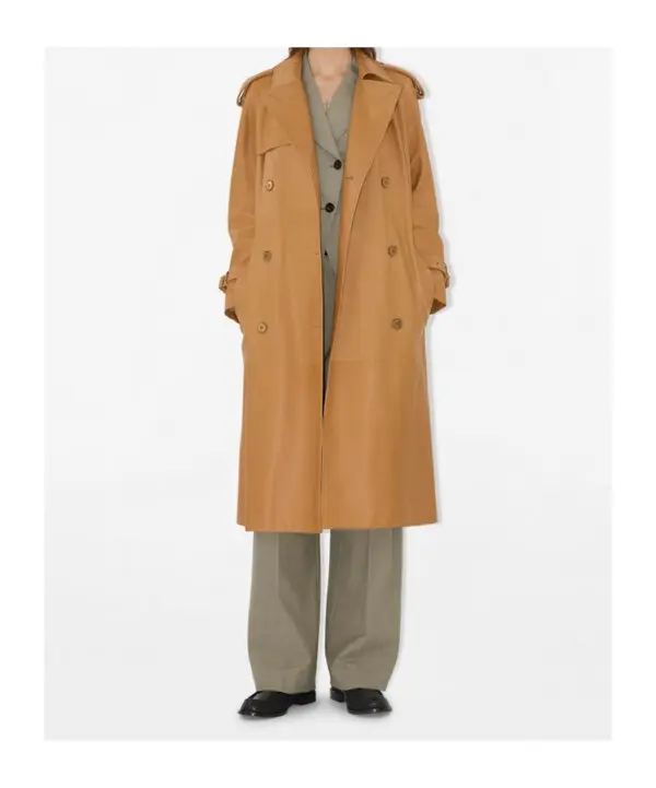 Burberry Long Leather Trench Coat