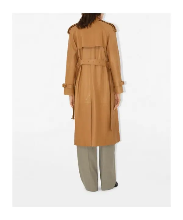 Burberry Long Leather Trench Coat