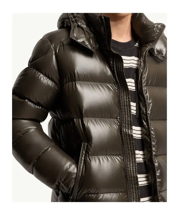 Moncler Maya Hooded Short Down Jacket - Olive Green