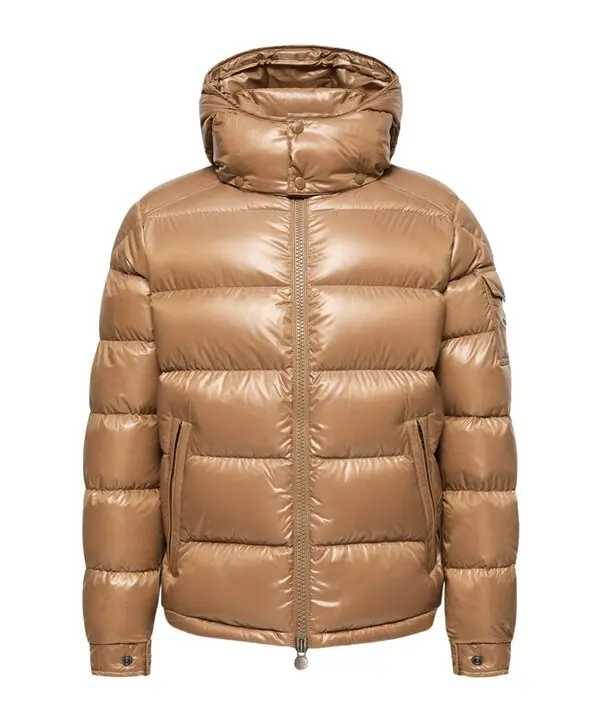 Moncler Maya Hooded Short Down Jacket - Beige