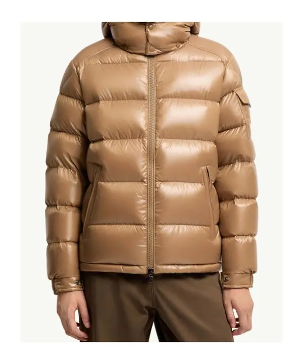 Moncler Maya Hooded Short Down Jacket - Beige