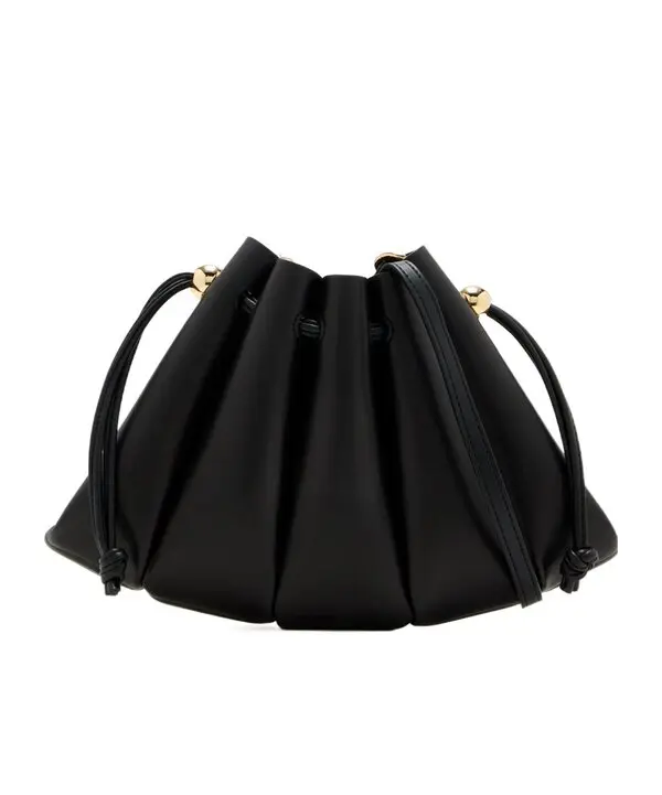 THEMOIRE Dafne Drawstring Shoulder Bag - Black