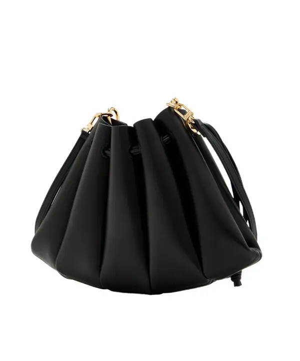 THEMOIRE Dafne Drawstring Shoulder Bag - Black
