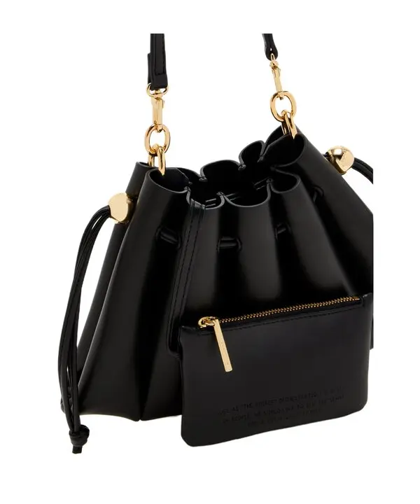 THEMOIRE Dafne Drawstring Shoulder Bag - Black