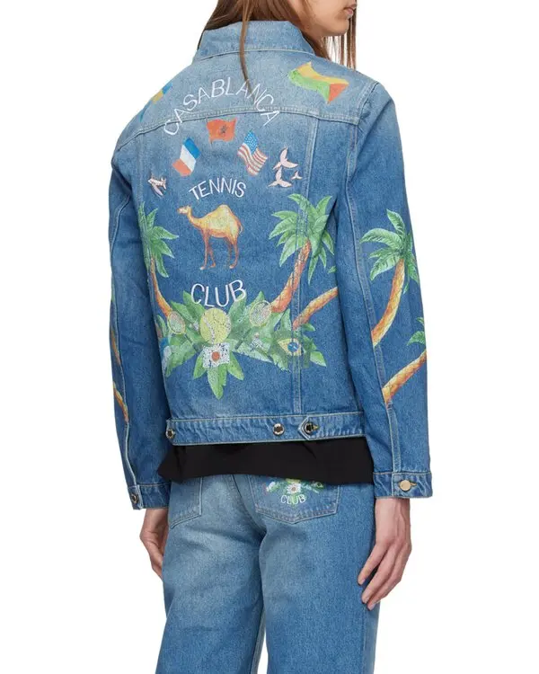 Casablanca Tennis Club Washed Denim Jacket