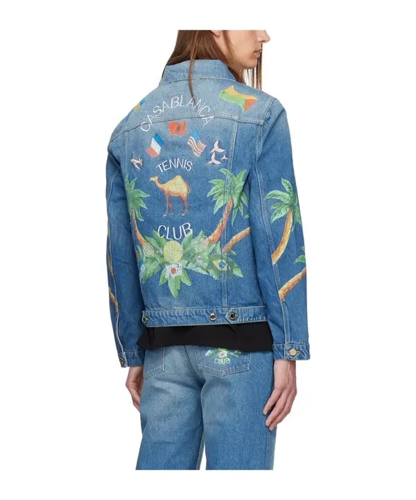 Casablanca Tennis Club Washed Denim Jacket