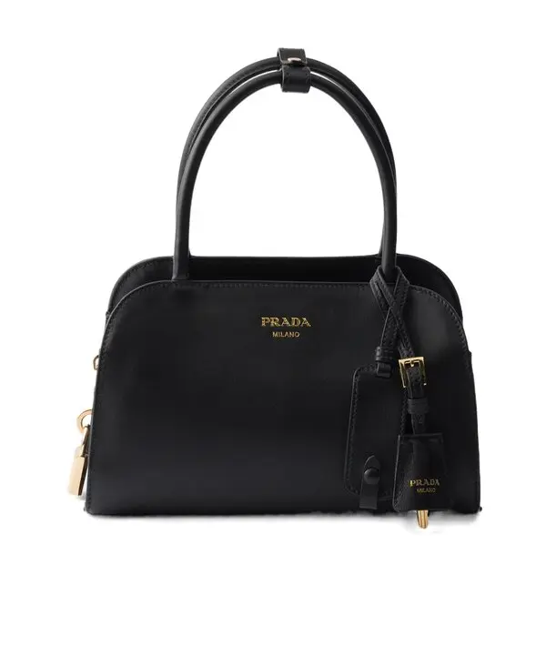 Prada Coffret Medium Leather Handbag - Black