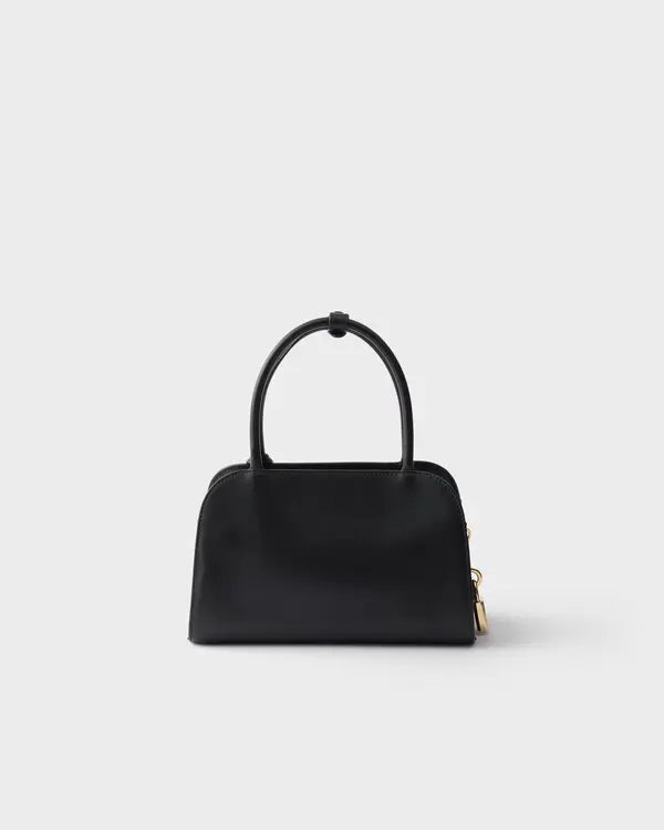 Prada Coffret Medium Leather Handbag - Black