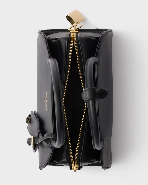 Prada Coffret Medium Leather Handbag - Black