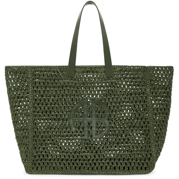 ANINE BING Woven Tote Bag With Embossed Logo - Black