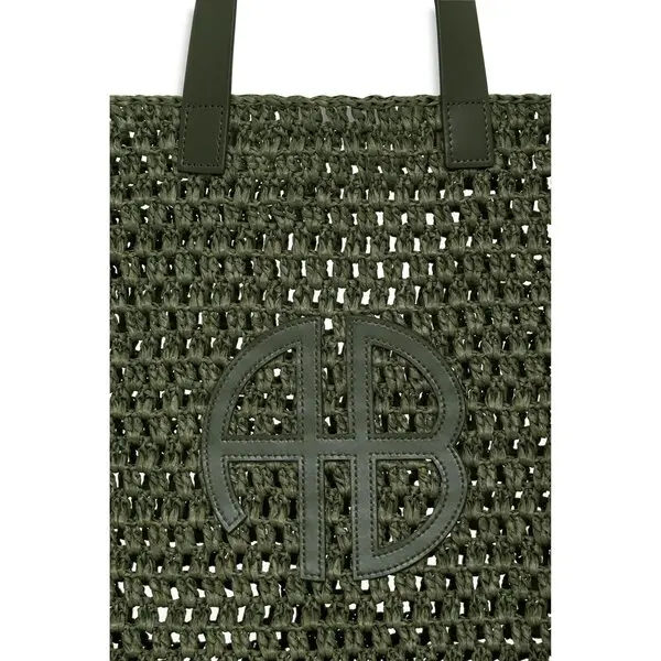 ANINE BING Woven Tote Bag With Embossed Logo - Black