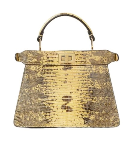 Fendi Peekaboo Iseeu Petite Light Lizard Leather Bag