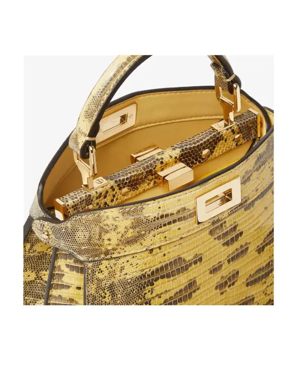 Fendi Peekaboo Iseeu Petite Light Lizard Leather Bag