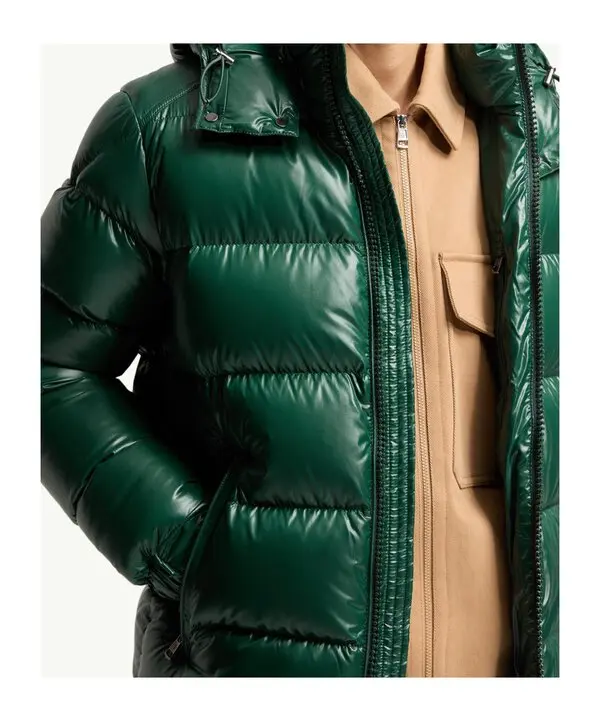 Moncler Maya Hooded Short Down Jacket - Dark Green