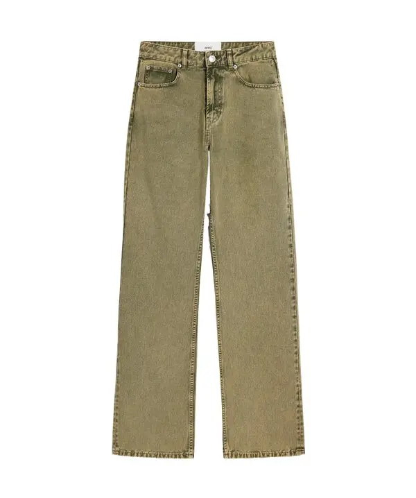 AMI Paris Large Fit Jeans In Washed Cotton Twill