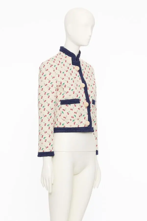 Valentino Garavani Cherrific-jacquard Mock Neck Jacket