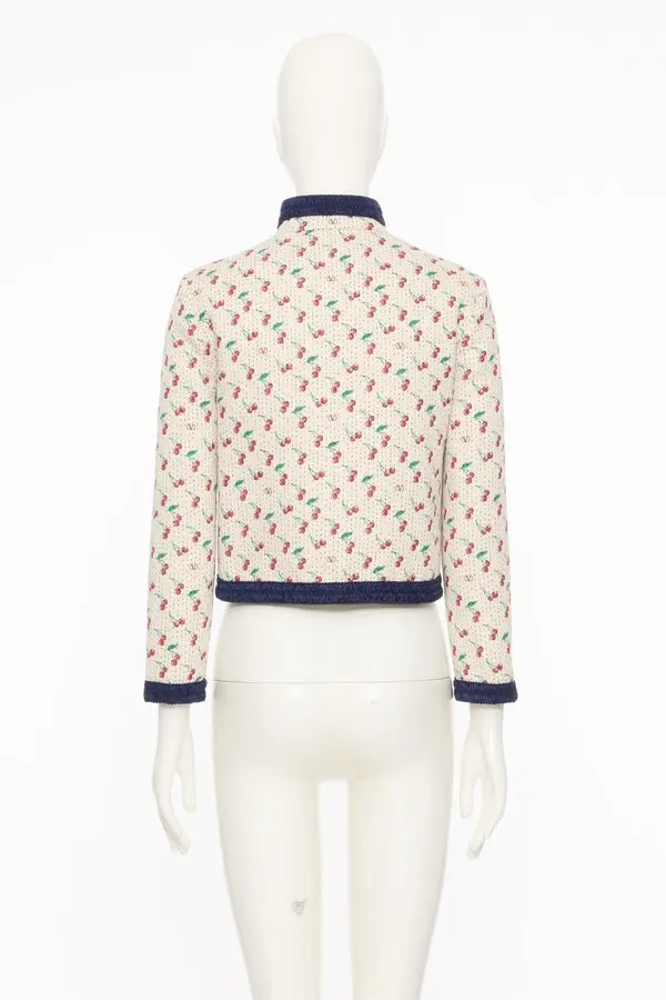 Valentino Garavani Cherrific-jacquard Mock Neck Jacket