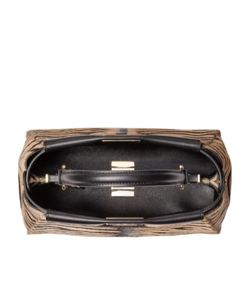 Fendi Tiger-print Cavallino Leather Bag - Nude