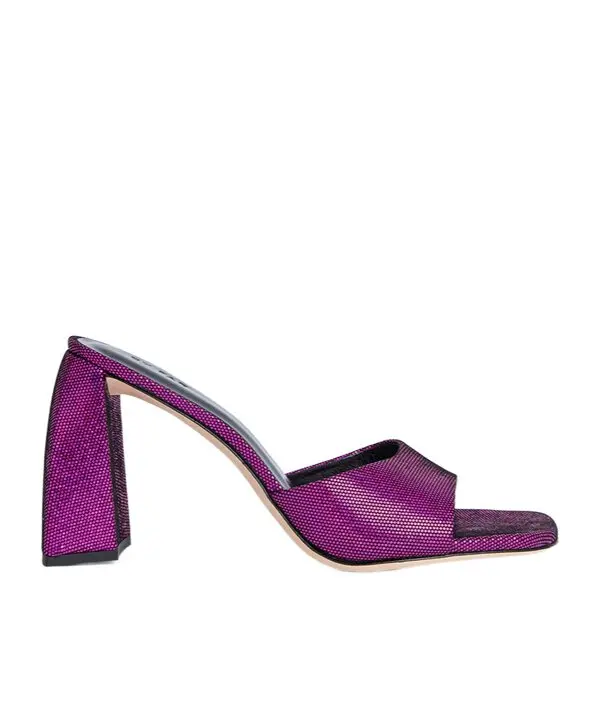 By Far Michel Glitter Accented Slip-on High Heel Sandals