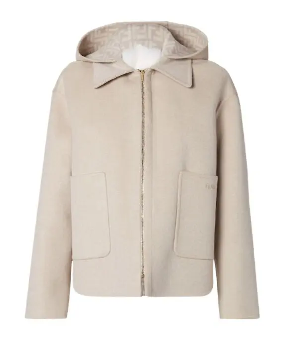 Fendi Wool Double Fabric Blouson With Detachable Mink Vest - Beige