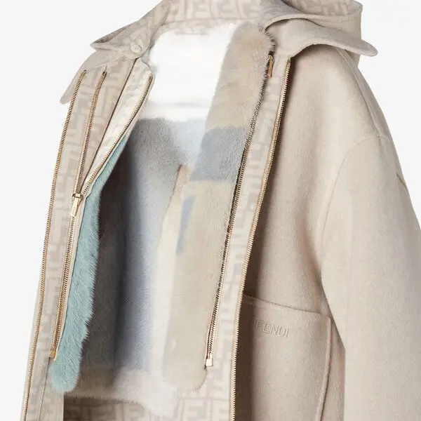 Fendi Wool Double Fabric Blouson With Detachable Mink Vest