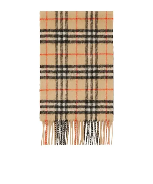 Burberry Classic Plaid Pure Cashmere Scarf - Nude